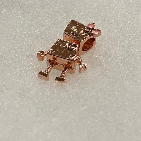 Jewelry | Newrosegold Girl Robot Diy Charm Wpink Bow | Poshmark